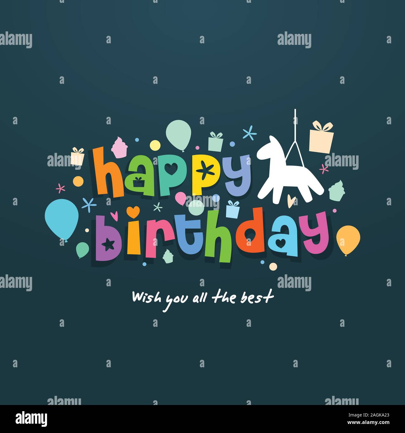 Happy birthday pinata decoration Stock Vector Images - Alamy