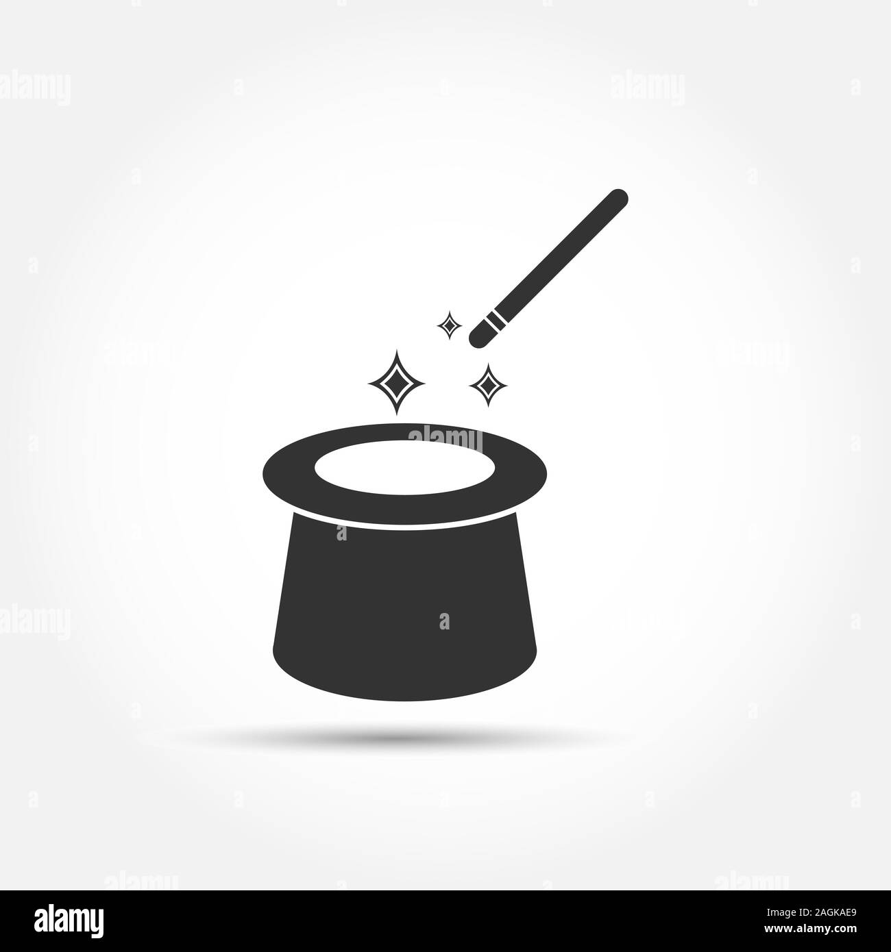 Icon of the magician's magic cylinder and magic wand. A magic cylinder ...