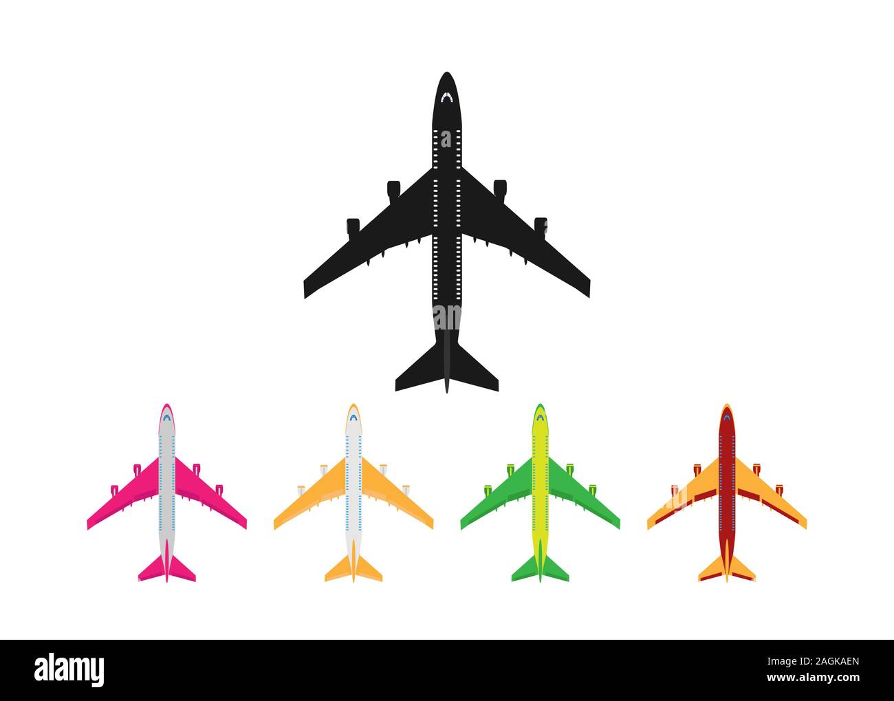 Intercontinental aircraft. Color design. Icon for user interface ...