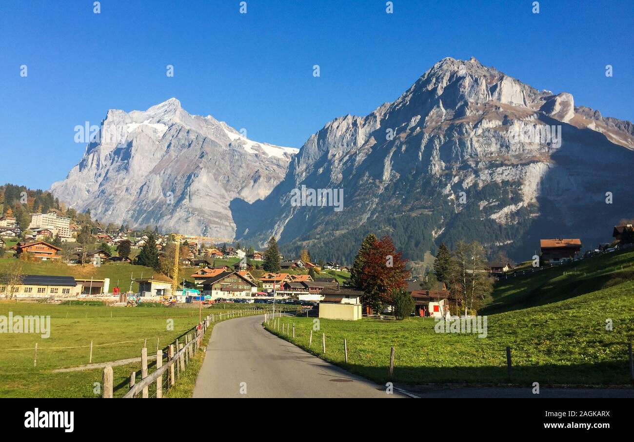 Rural scenery of Grindelwald, Switzerland. Grindelwald, a beautiful ...