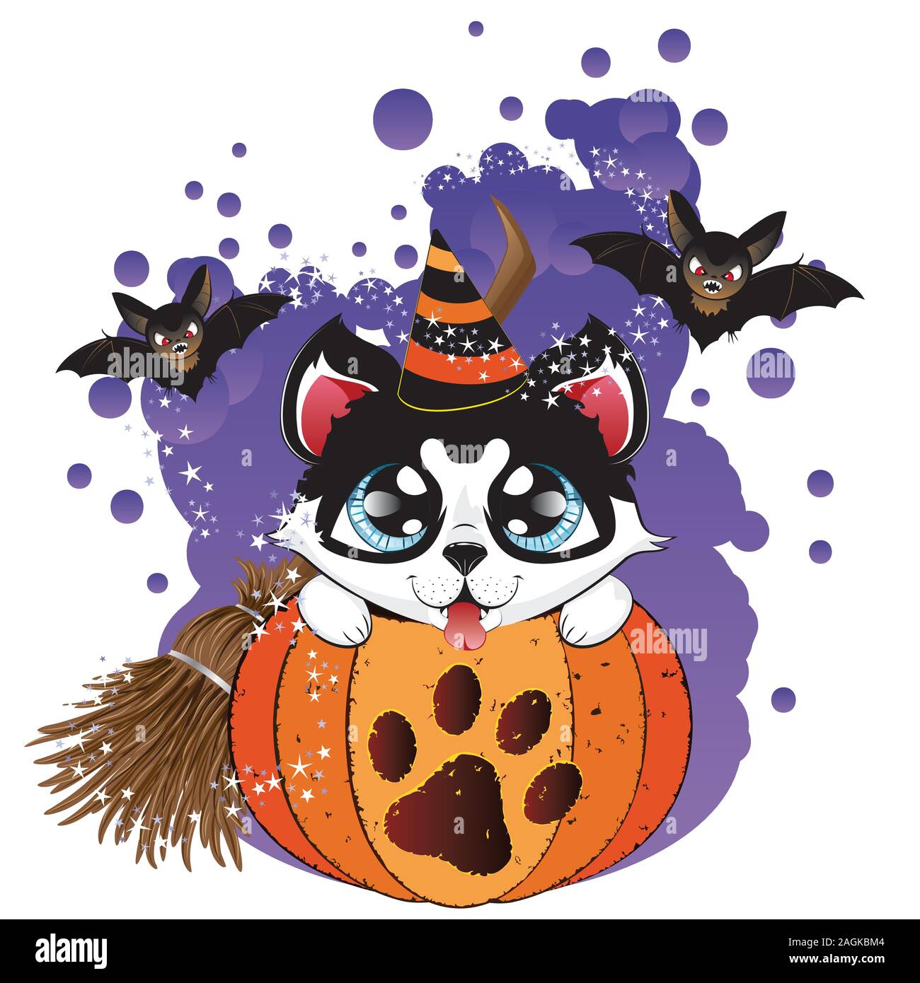 Cute dog pumpkin in Cut Out Stock Images & Pictures - Alamy