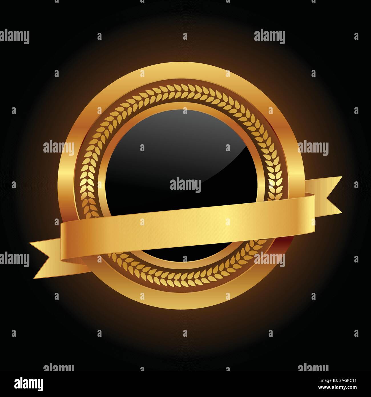 Gold Circle Emblem. Isolated Vector Illustration Stock Vector Image ...