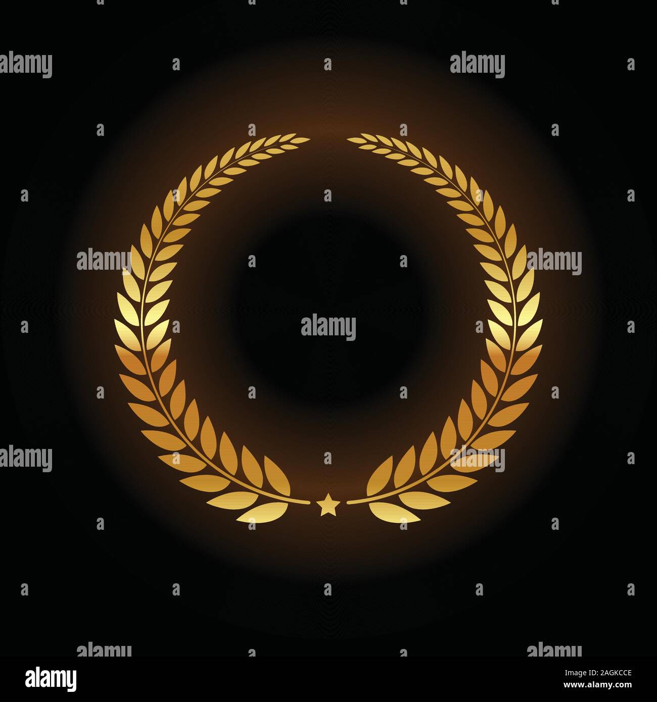 Golden Circle Award from laurel. Isolated Vector Illustration Stock ...