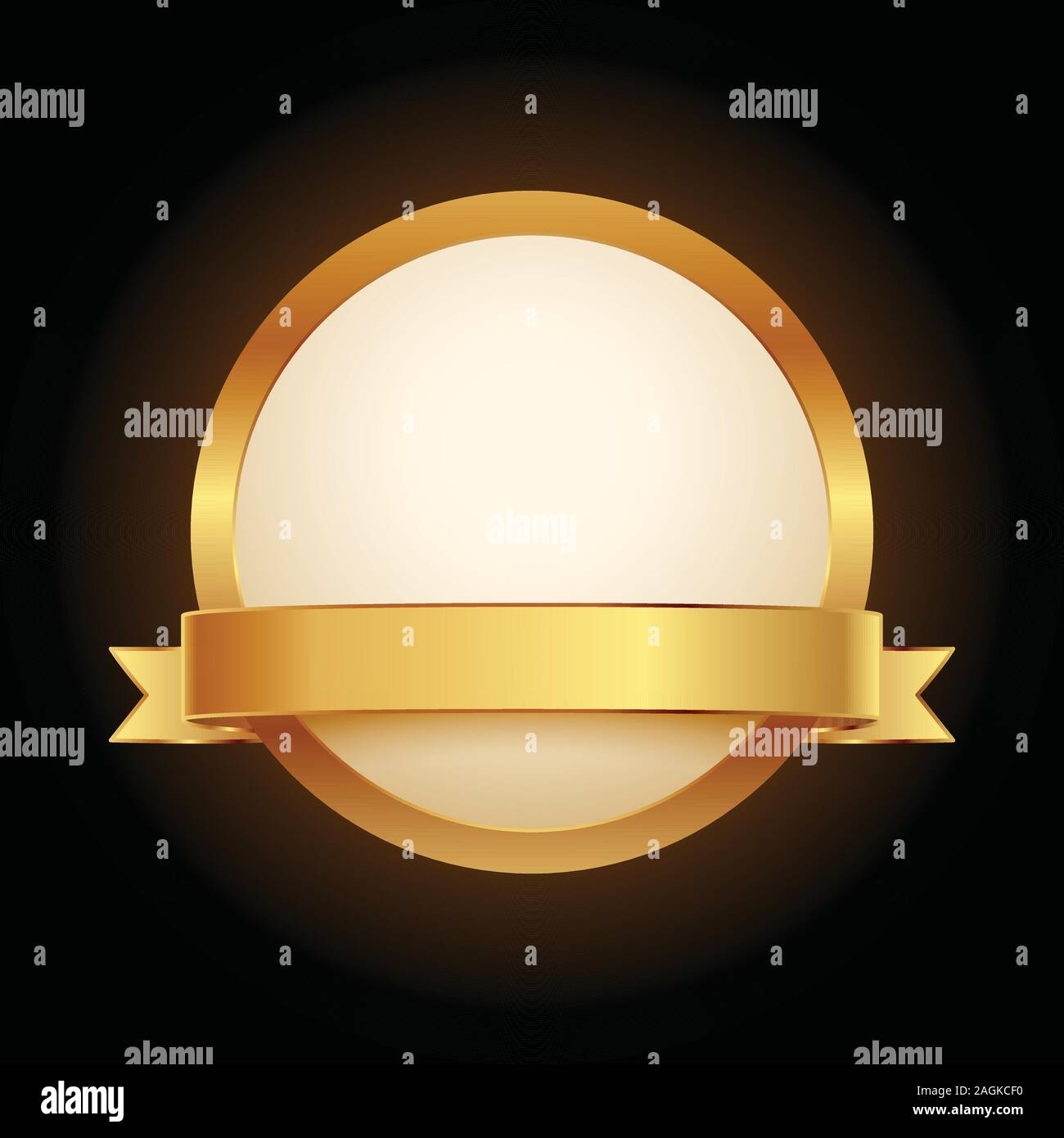 Golden Award with Golden Ribbon. Isolated Vector Illustration Stock ...