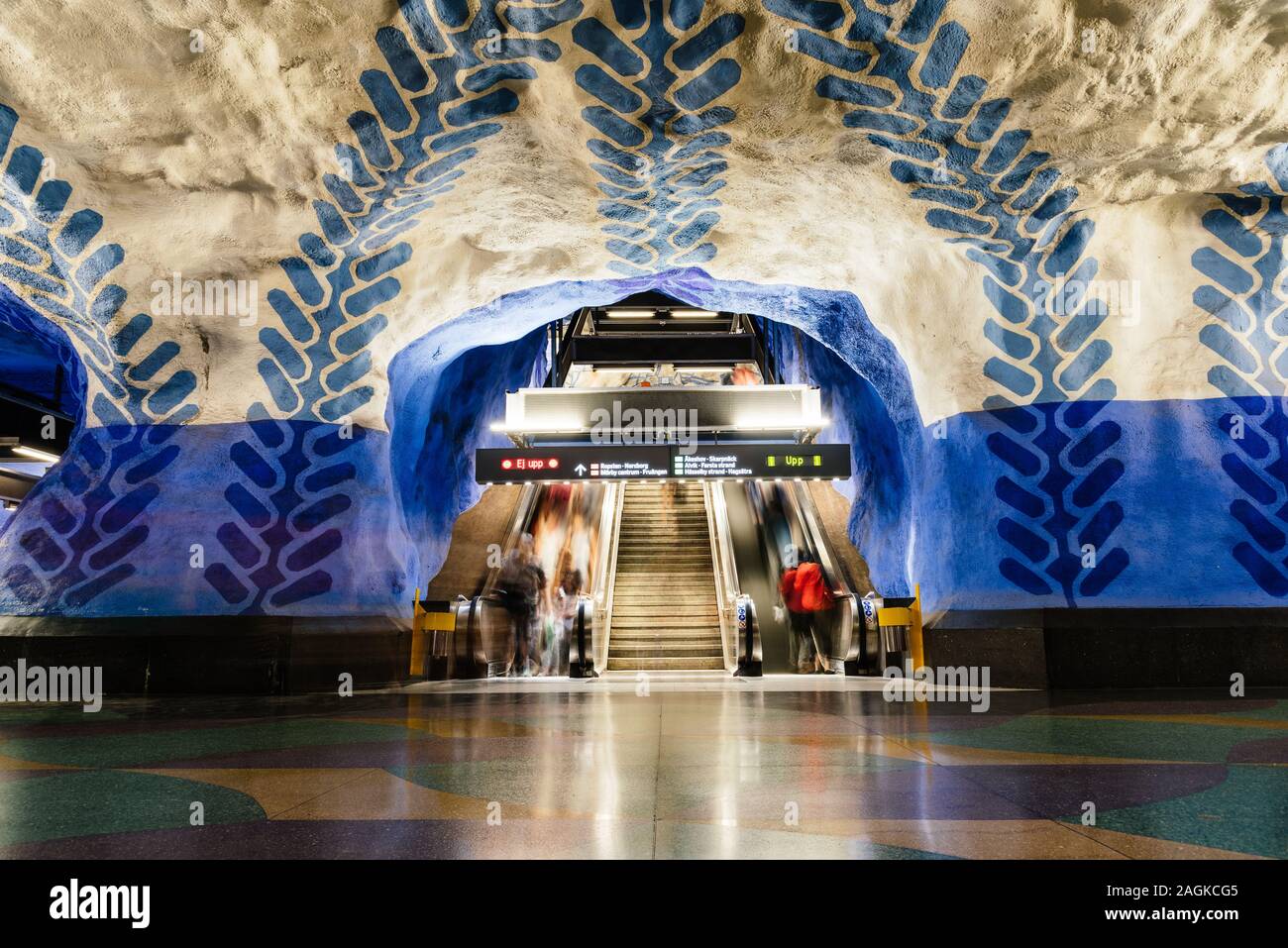 Stockholm, Sweden - August 9, 2019: T-Centralen Stockholm underground ...