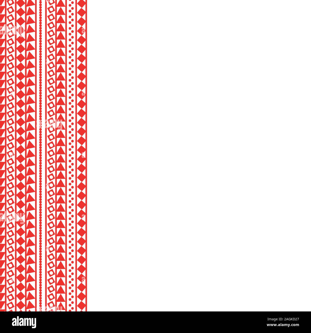 seamless vector vertical border print with abstract red shapes on a ...