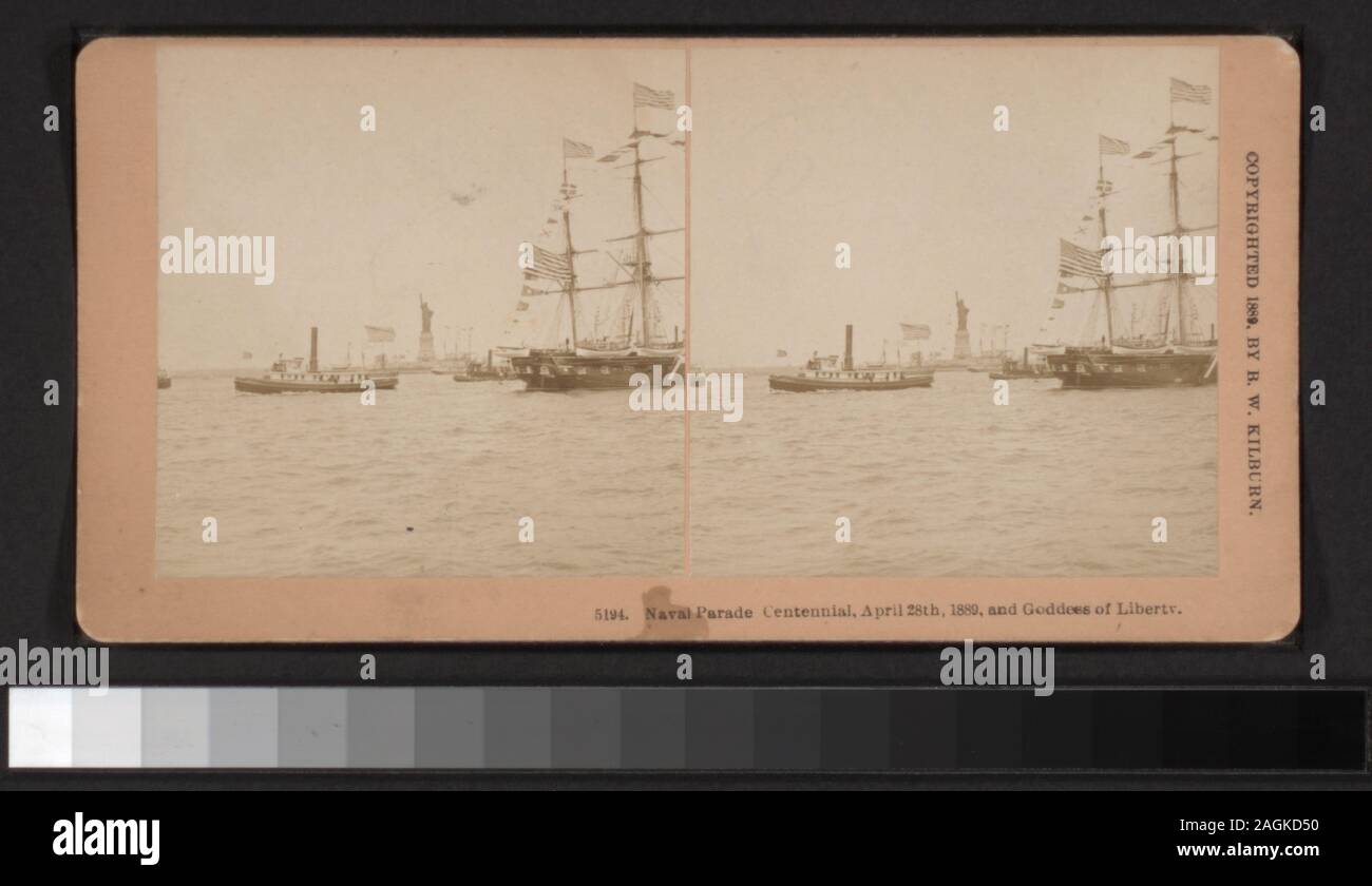 Naval Parade, Centennial April 28th, 1889, and Goddess of Liberty Naval ...