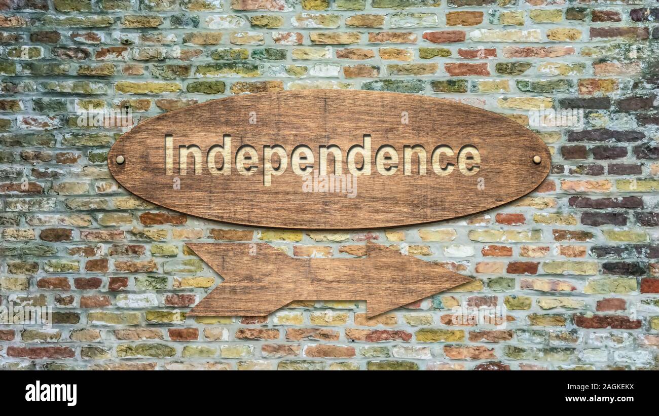 Street Sign the Direction Way to Independence Stock Photo - Alamy