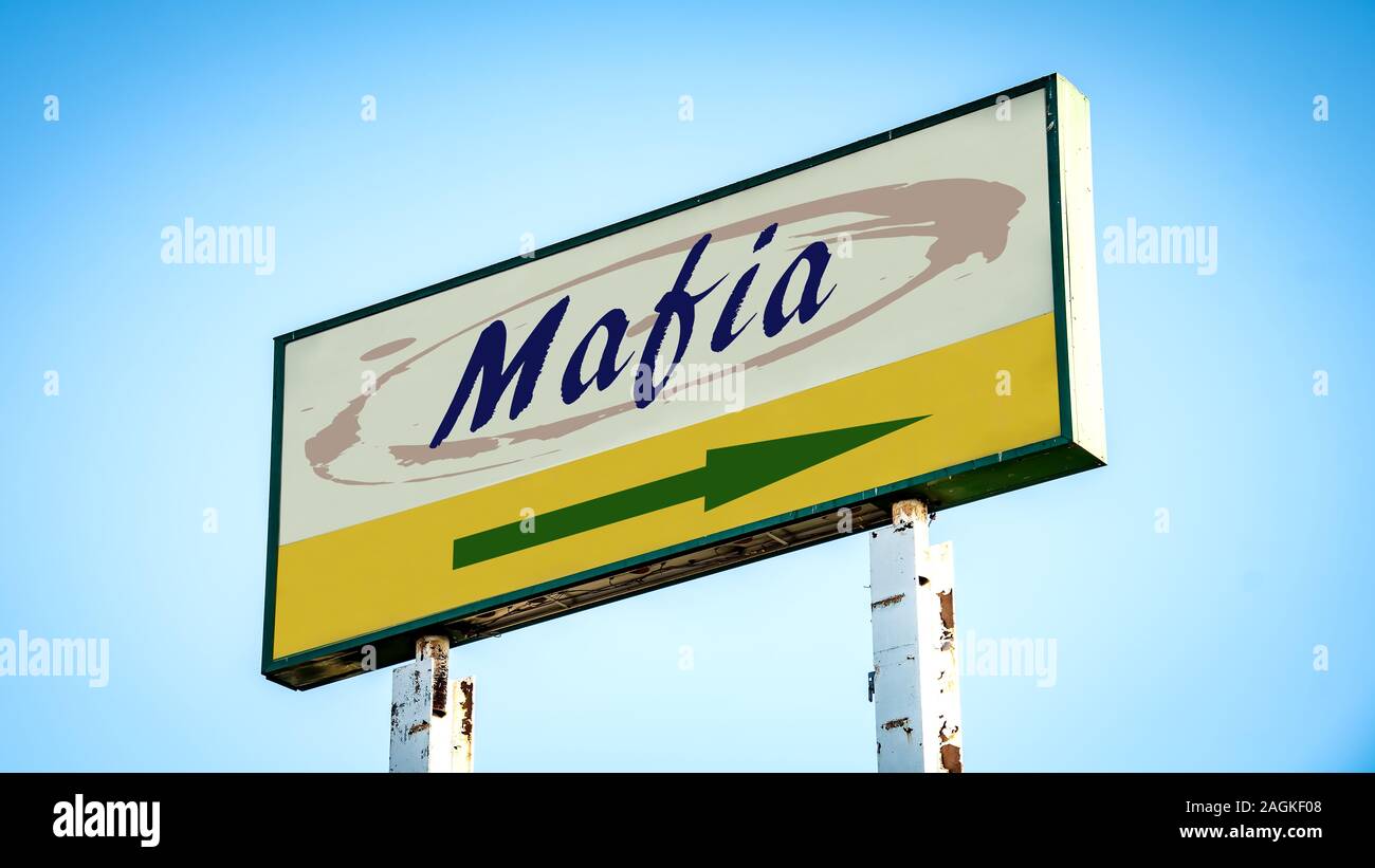 Street Sign the Direction Way to Mafia Stock Photo - Alamy