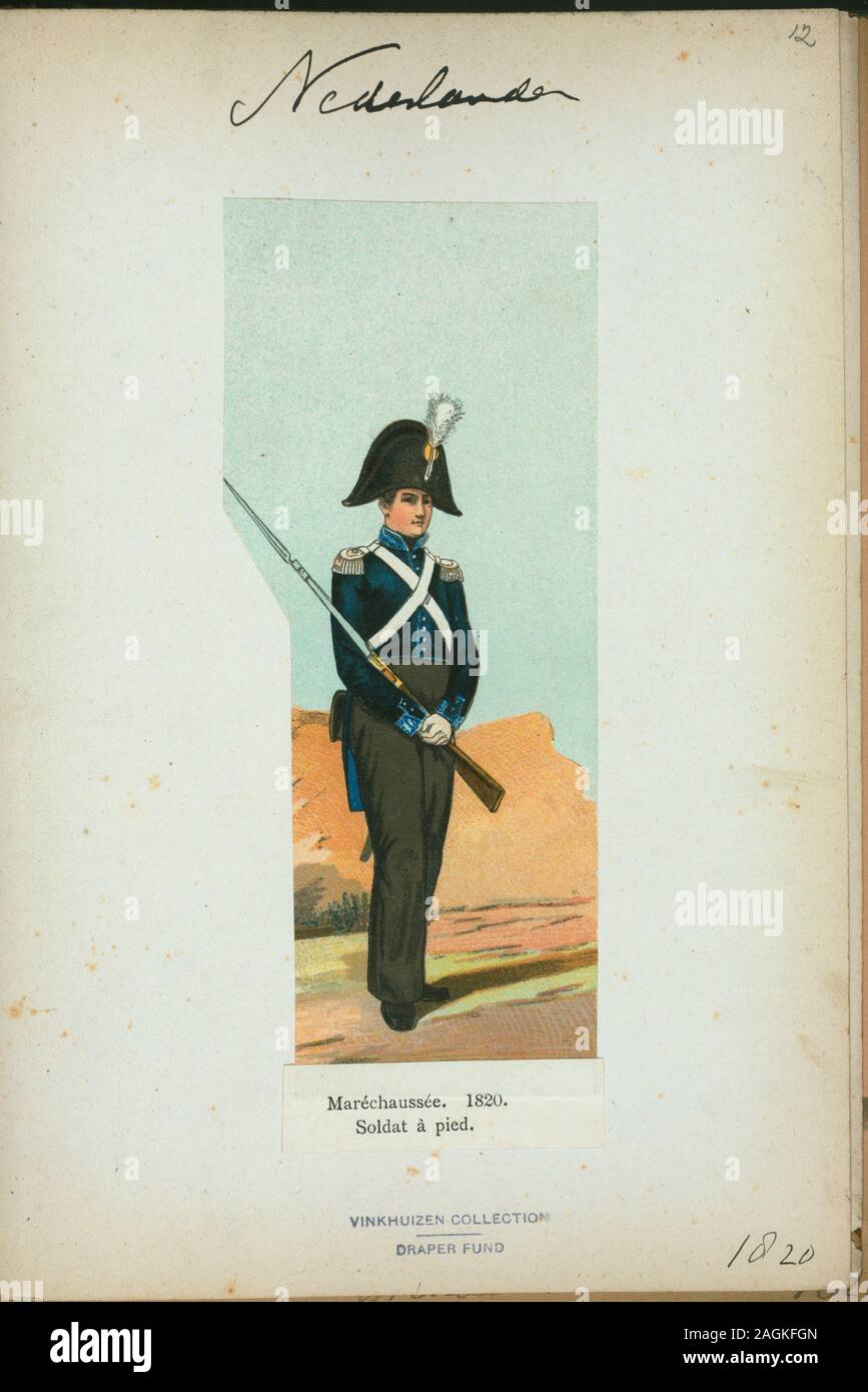 Netherlands dutch holland soldier, 1820.; Netherlands dutch holland ...