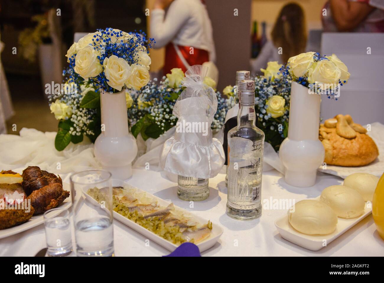 traditional polish rural table with food at the wedding Stock Photo - Alamy