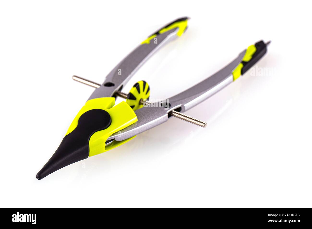 The color drawing compass on white background Stock Photo - Alamy