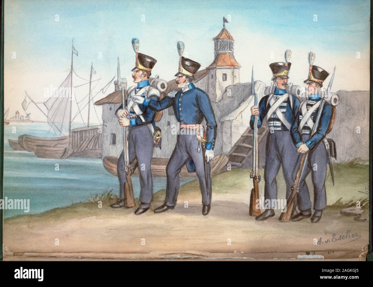 Netherlands dutch holland soldier, 1821 [part 2].; Netherlands dutch ...