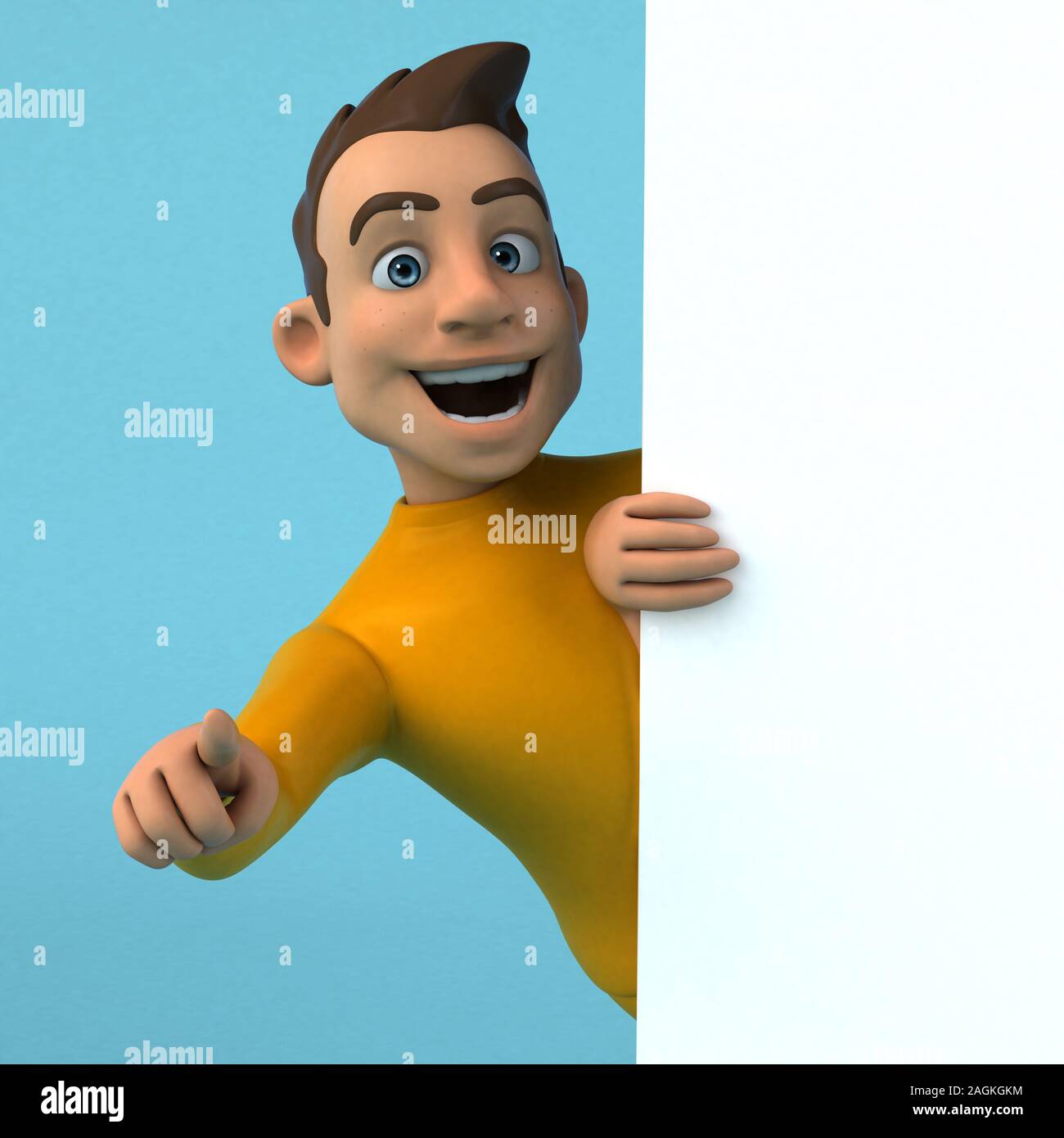 Fun 3D cartoon yellow character Stock Photo - Alamy