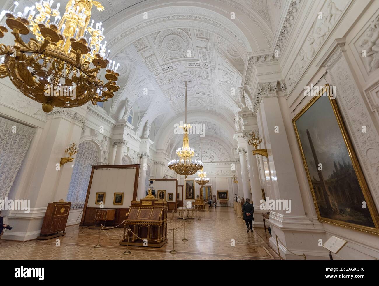 Inside interior of the Hermitage russian state museum. Amazing room ...