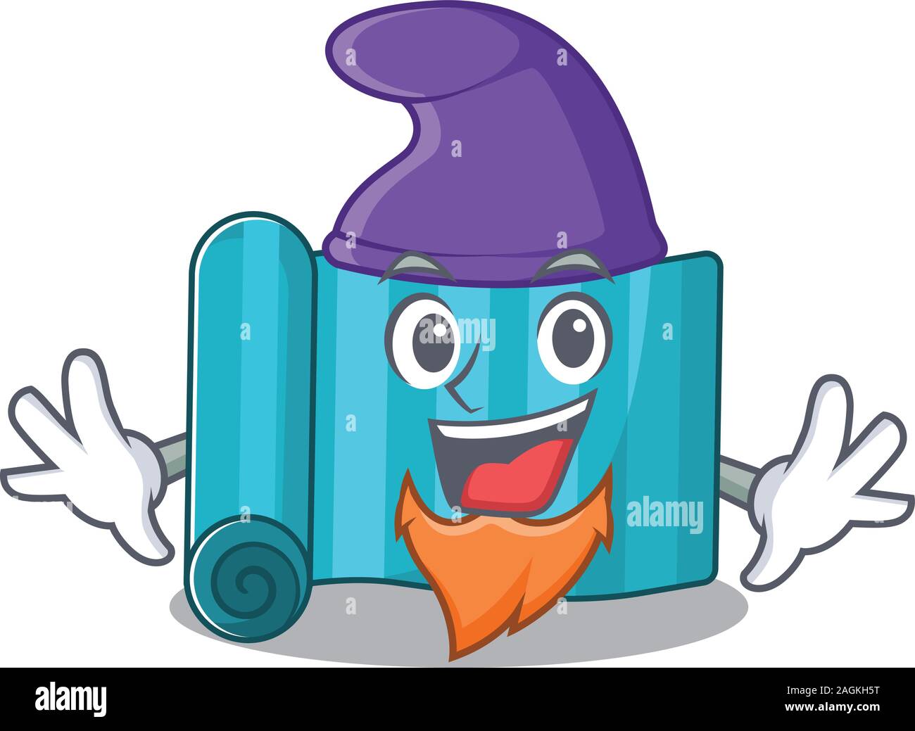 An icon of yoga mattress Scroll cartoon character dressed as an Elf ...