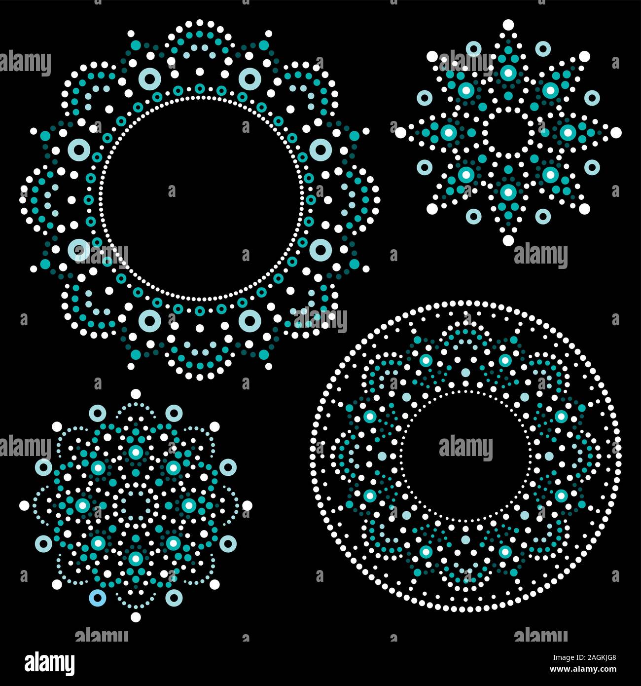 Mandala Australian dot paiting mandala set - vector design, Aboriginal ...