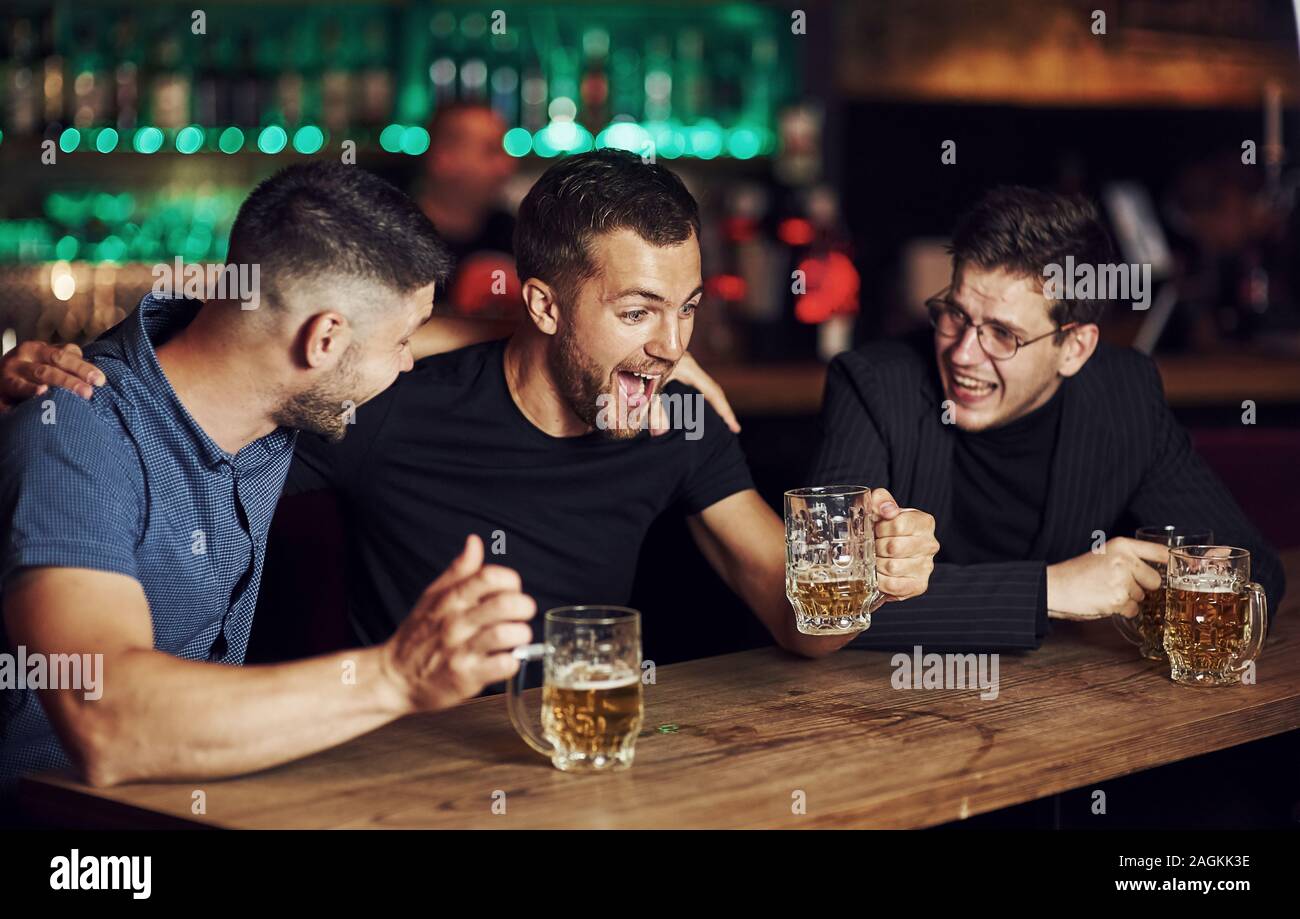 Three guys having fun in hi-res stock photography and images - Alamy