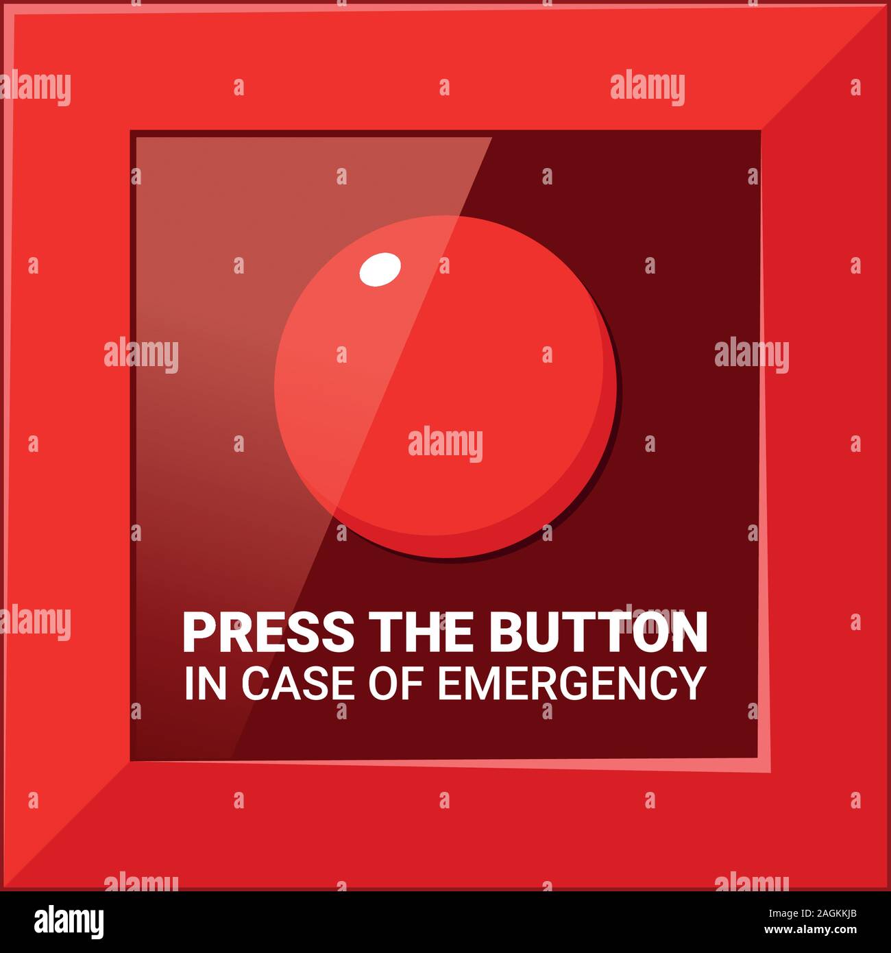 The Emergency Red Button. Isolated Vector illustration Stock Vector ...