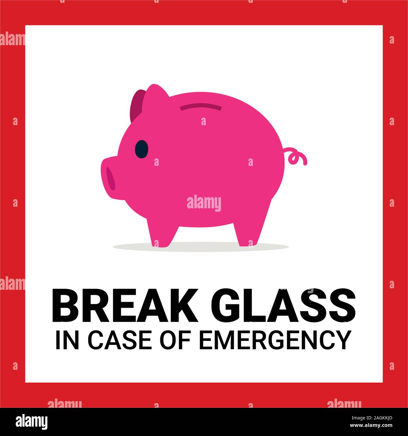 The pink pig inside the Emergency Box. Isolated Vector Illustration ...