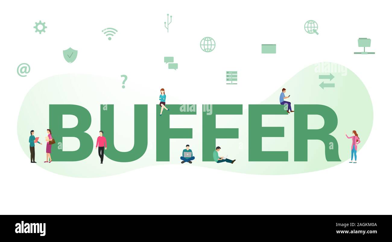 buffer internet high speed connection concept with big word or text and ...