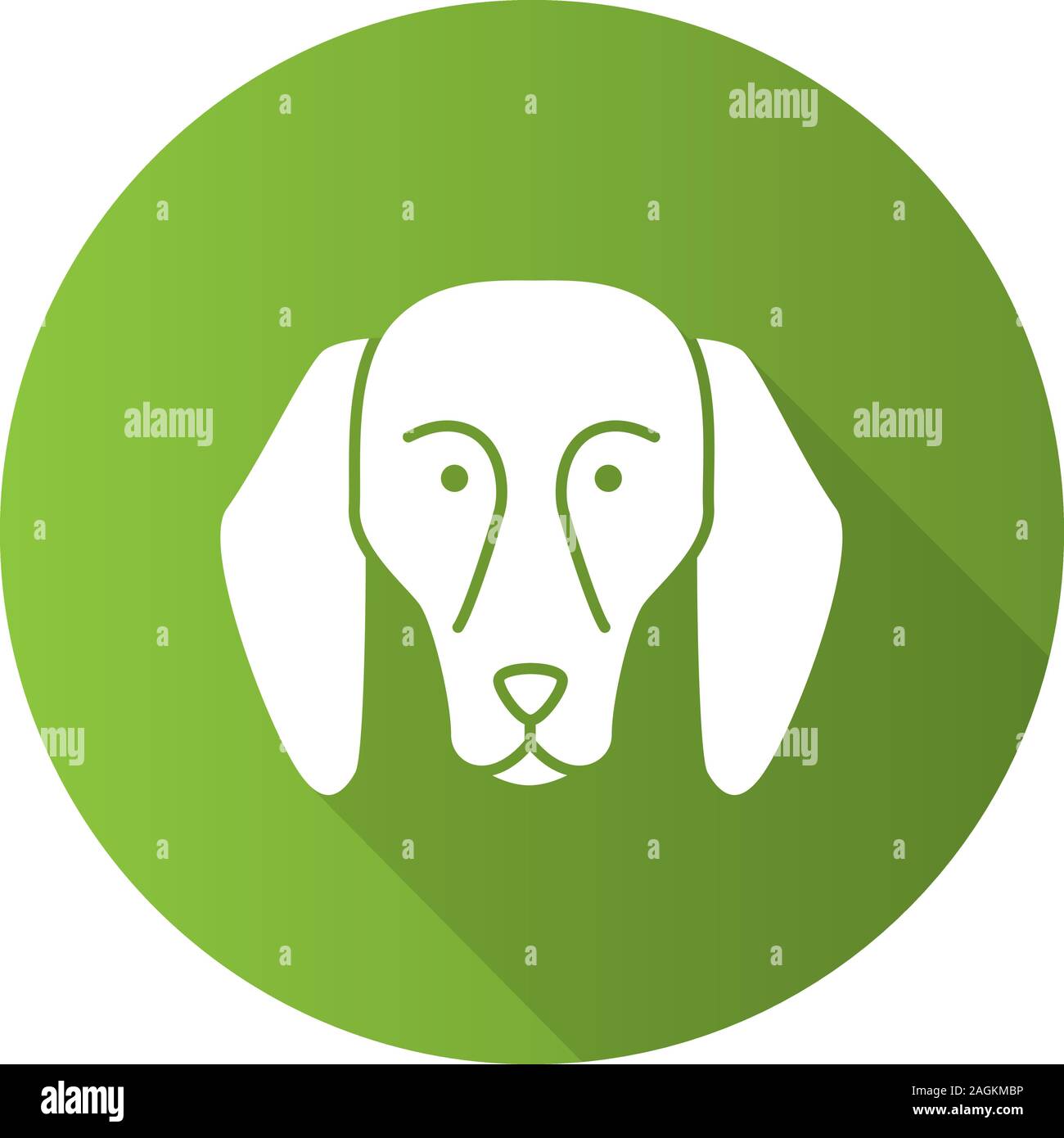 Beagle flat design long shadow glyph icon. Hound dog breed. Vector ...
