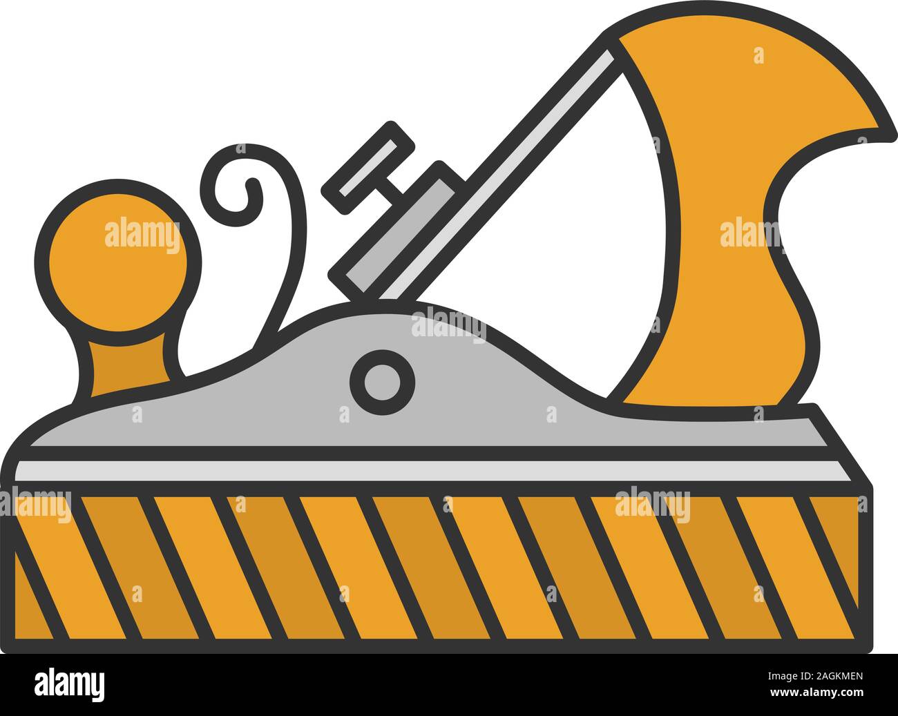 Jack plane color icon. Woodworking. Bench plane. Isolated vector ...