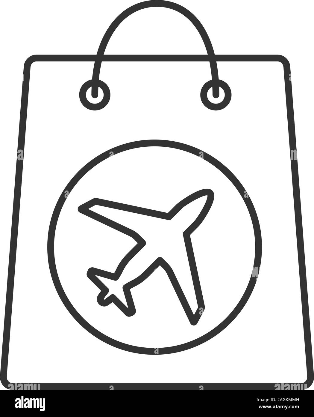 Duty free purchase linear icon. Thin line illustration. Shopping bag ...