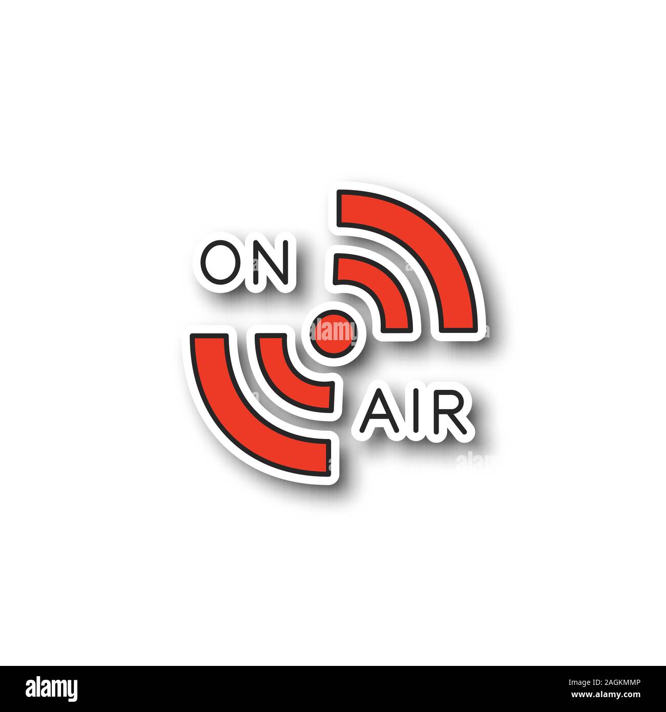 Radio signal patch. On air. Hotspot. Color sticker. Vector isolated ...