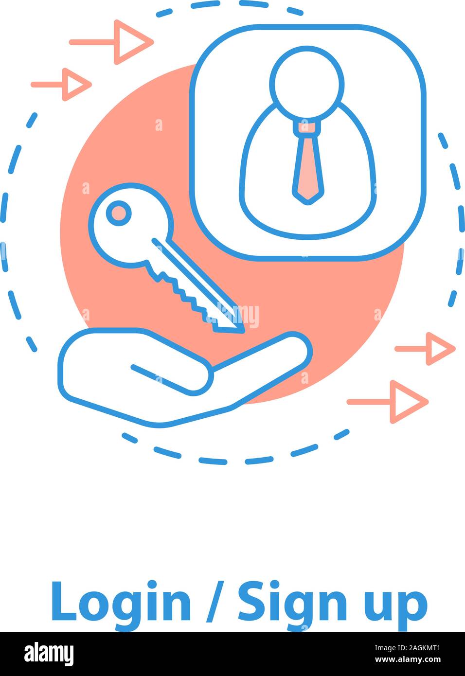 Login concept icon. Authorisation idea thin line illustration. User's ...