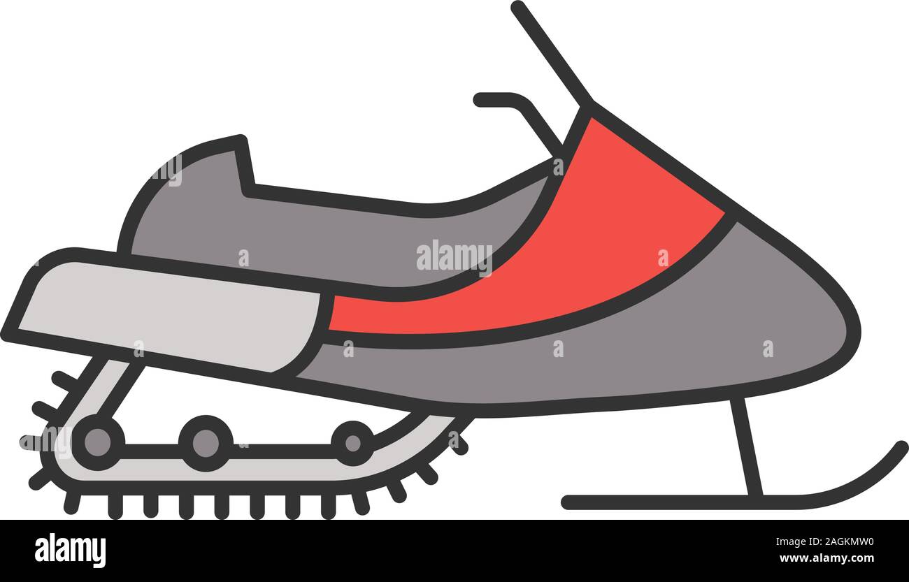 Snowmobile color icon. Motor sled. Isolated vector illustration Stock ...