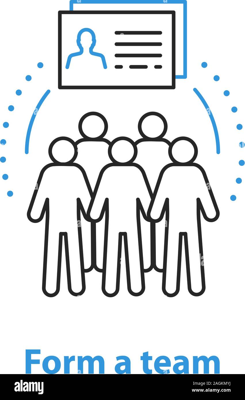 Team gathering concept icon. Teamwork idea thin line illustration ...