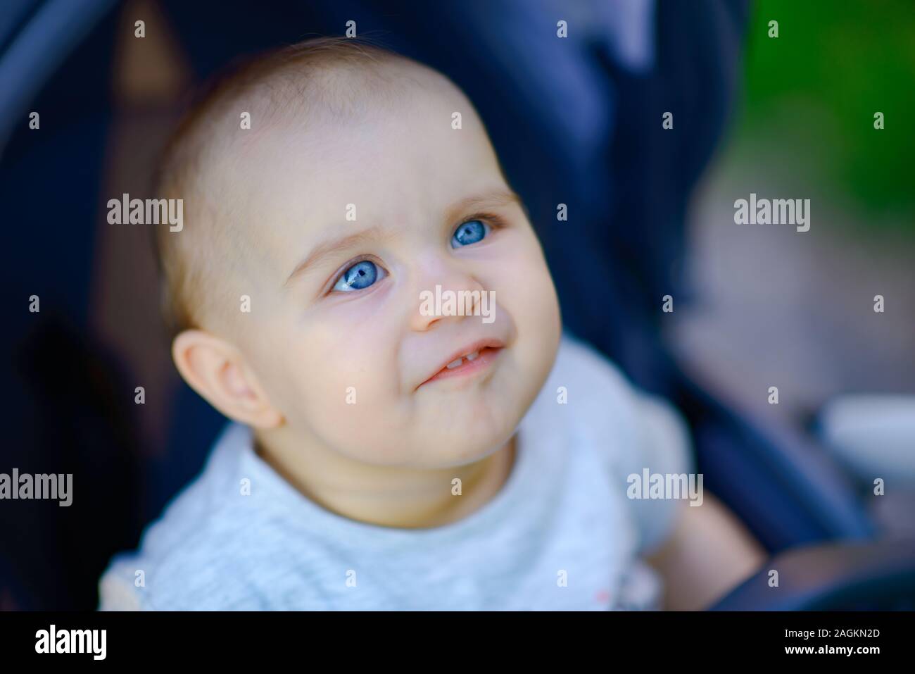 Portrait of adorable baby girl. Childhood. Authentic image Stock Photo ...