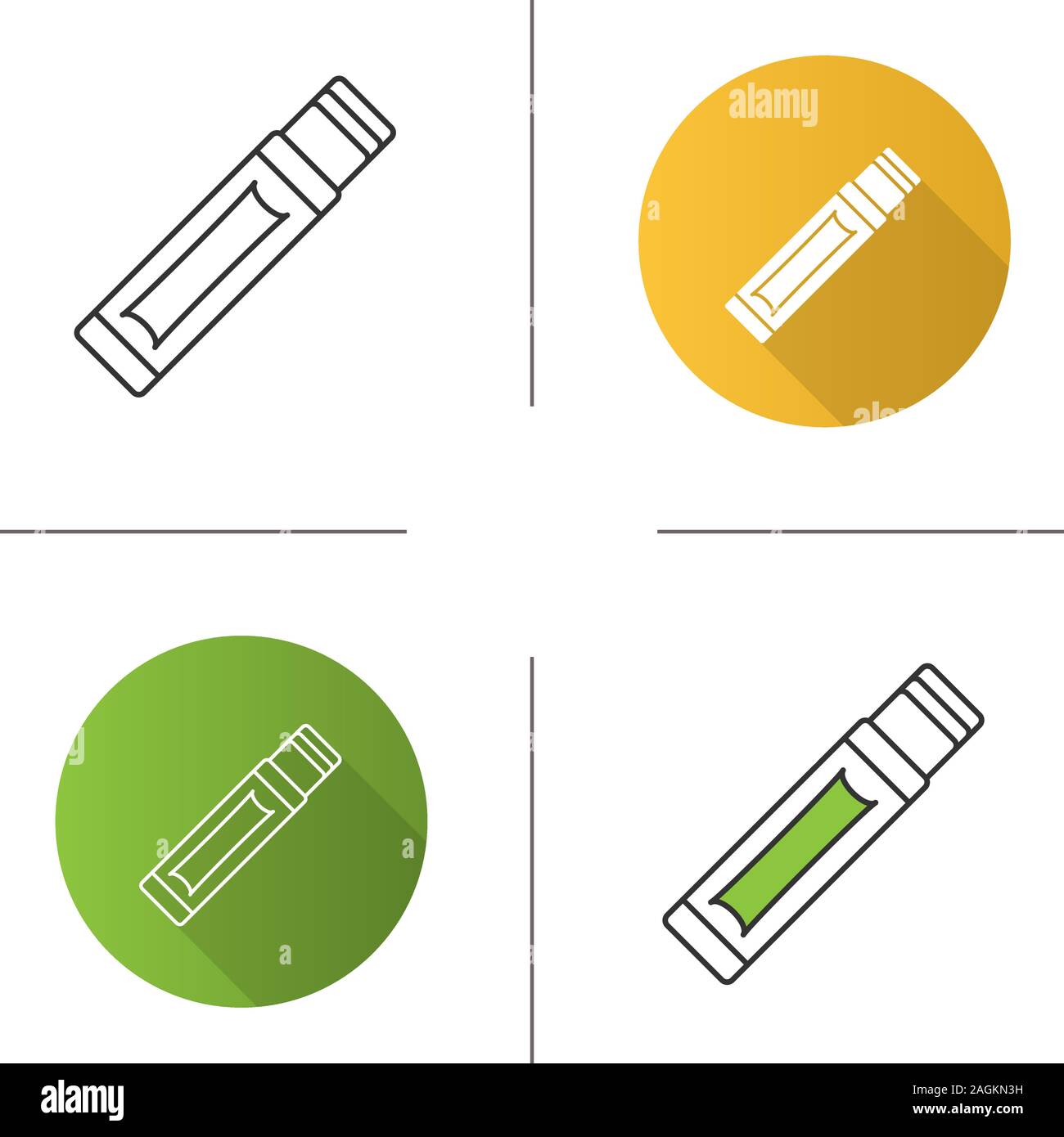Chewing gum stick icon. Flat design, linear and color styles. Isolated ...