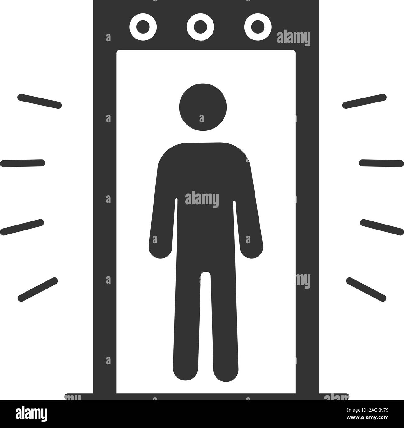 Signaling portal metal detector glyph icon. Airport security scanner ...