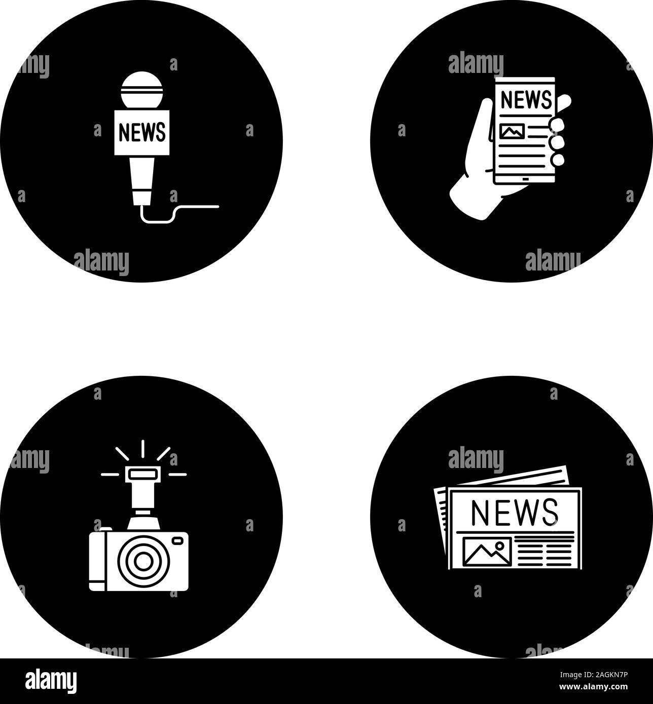 News icons black and white hi-res stock photography and images - Alamy