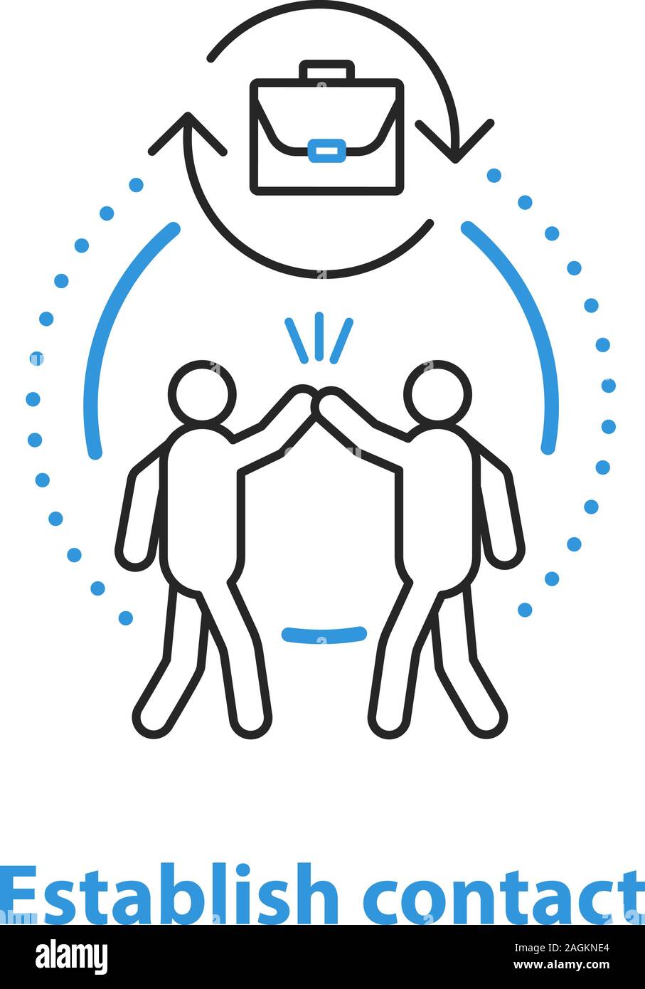 Partnership concept icon. Contacts establishing idea thin line ...