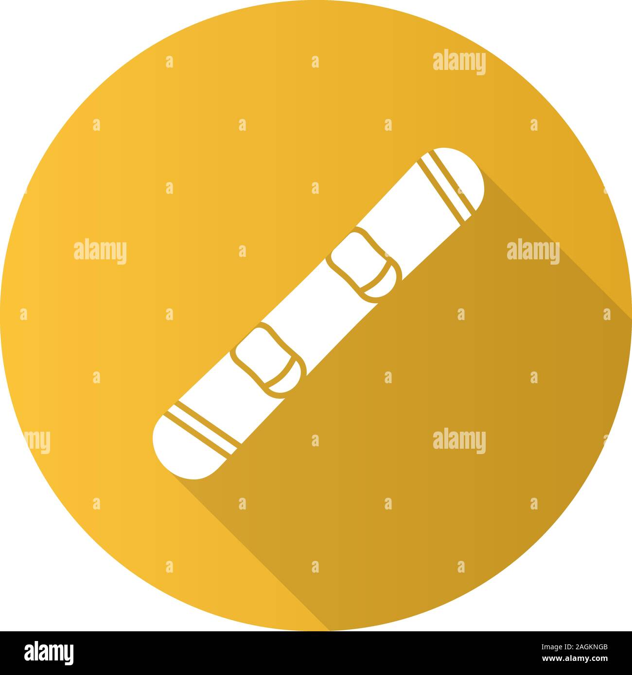 Snowboard flat design long shadow glyph icon. Vector silhouette ...