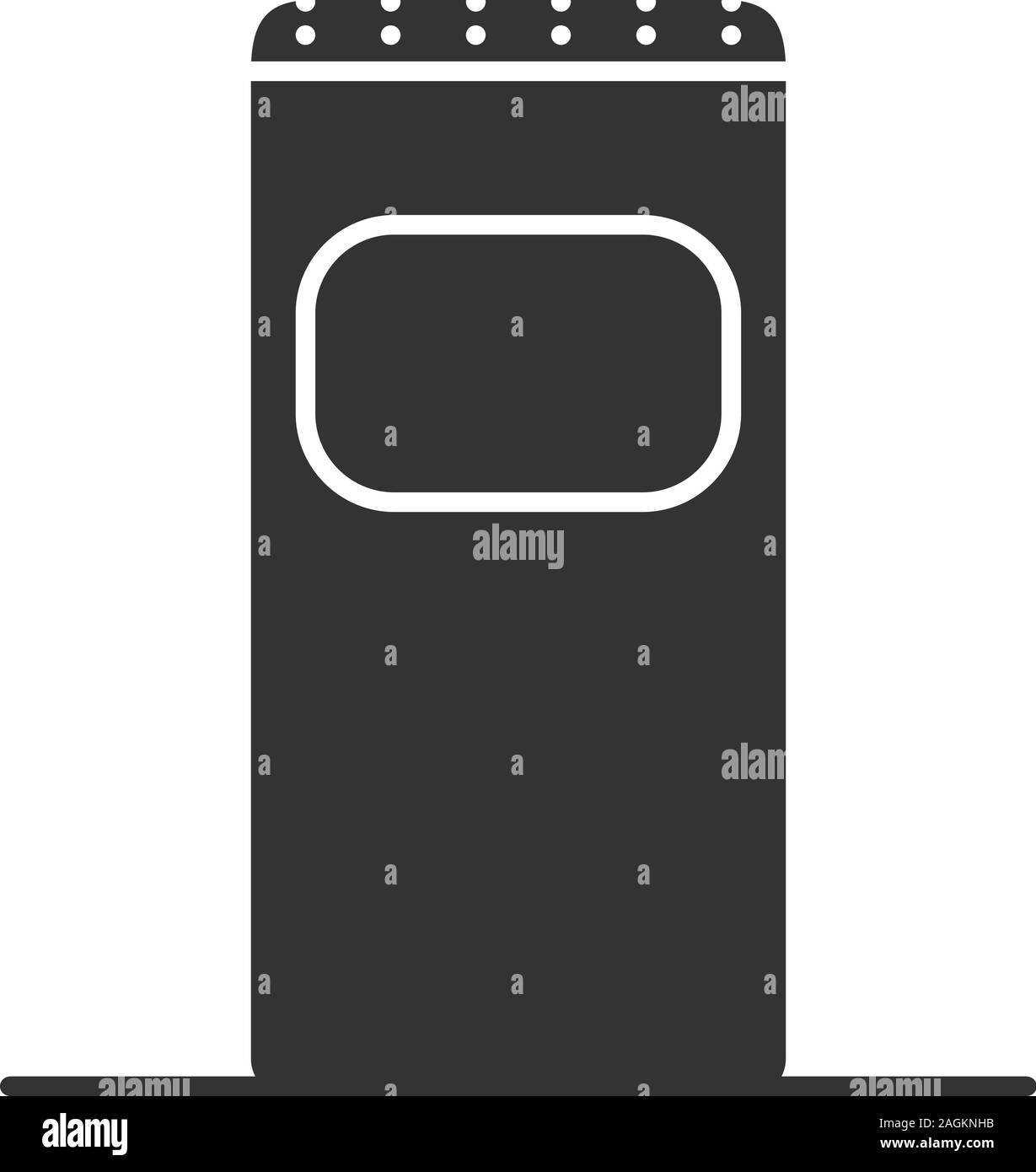 Garbage bin glyph icon. Trash can. Waste container. Silhouette symbol ...