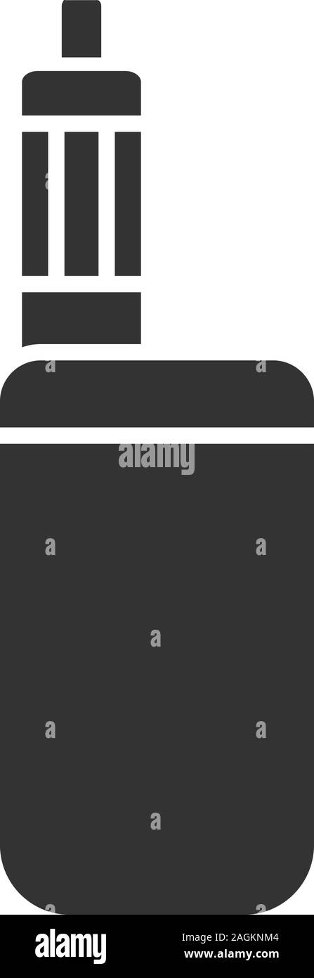 E-cigarette glyph icon. Vaporizer. Vape box mod. Silhouette symbol ...