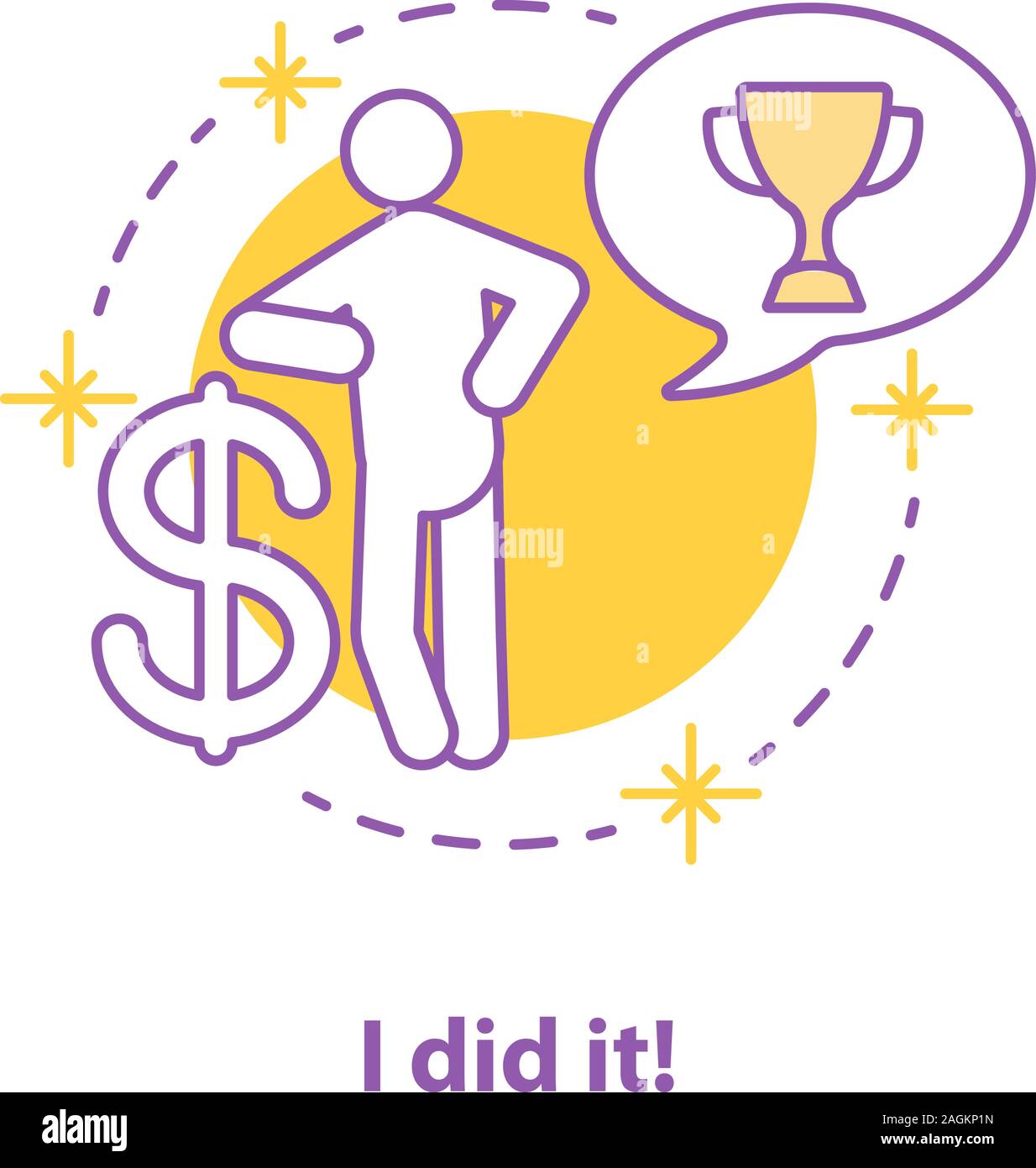 Win concept icon. Success idea thin line illustration. Goal achieving ...