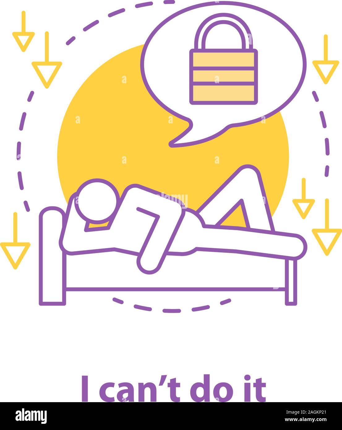 Inaction concept icon. Difficulties idea thin line illustration ...