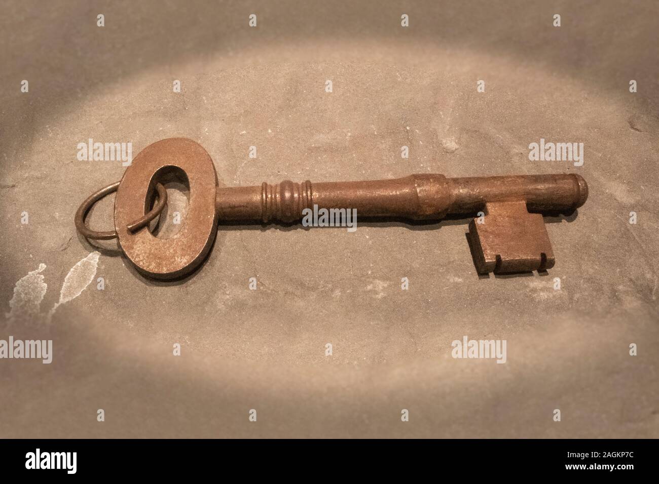 Large old Iron Key made to open the door to kilmainham gaol/ jail Stock ...