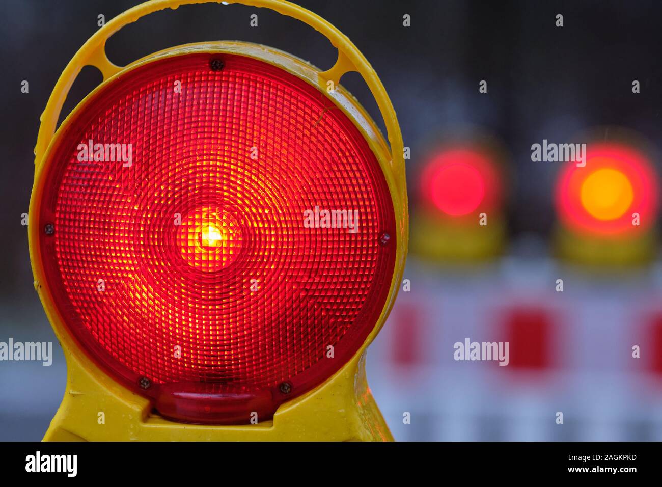 Red Warning Light For Construction Site High Resolution Stock ...