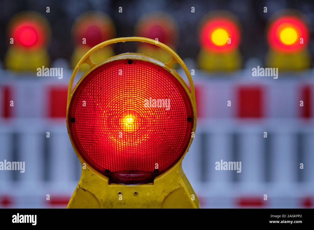 Red Warning Light For Construction Site High Resolution Stock ...