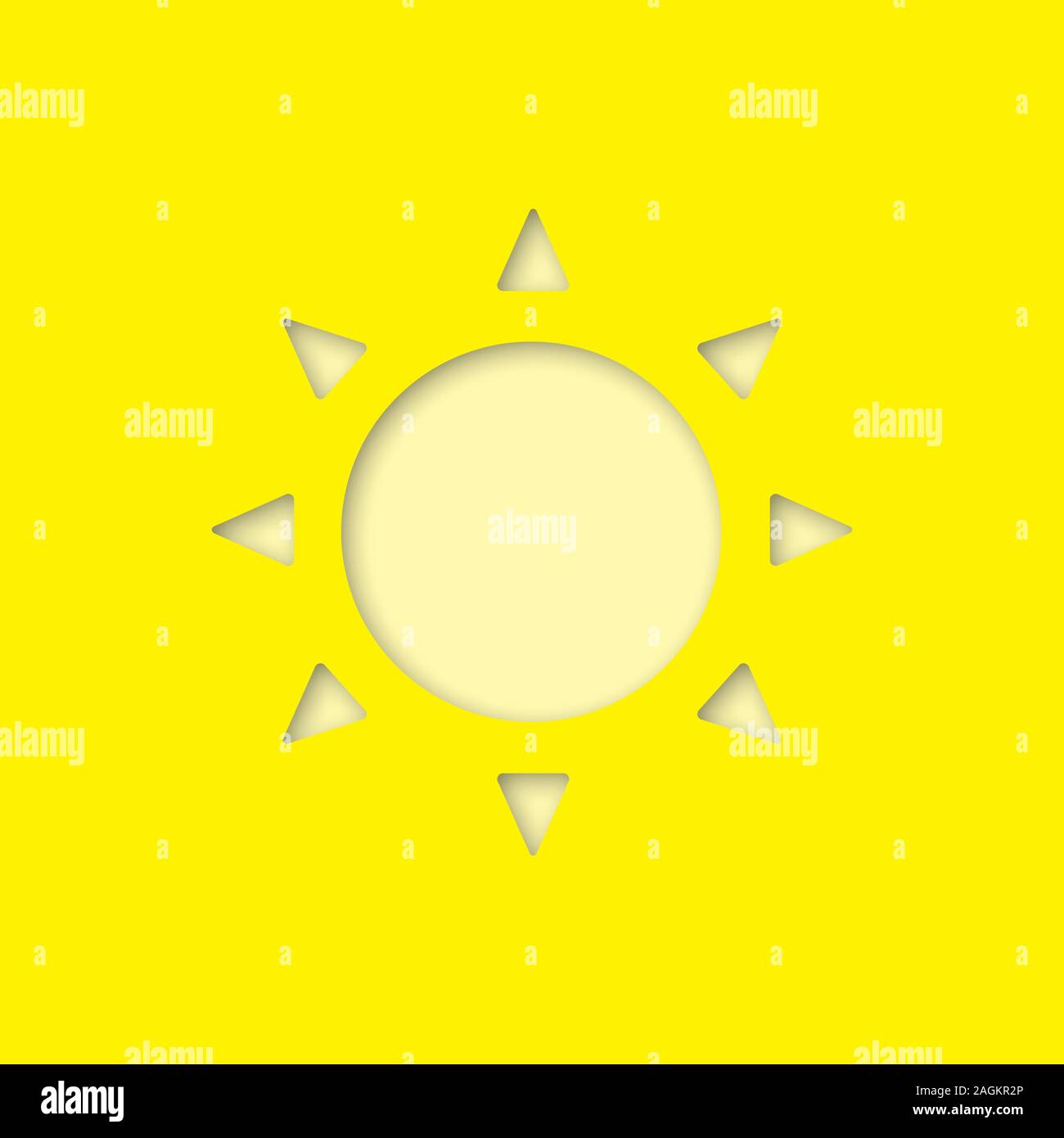 Sun paper cut out icon. Sunlight. Vector silhouette isolated ...
