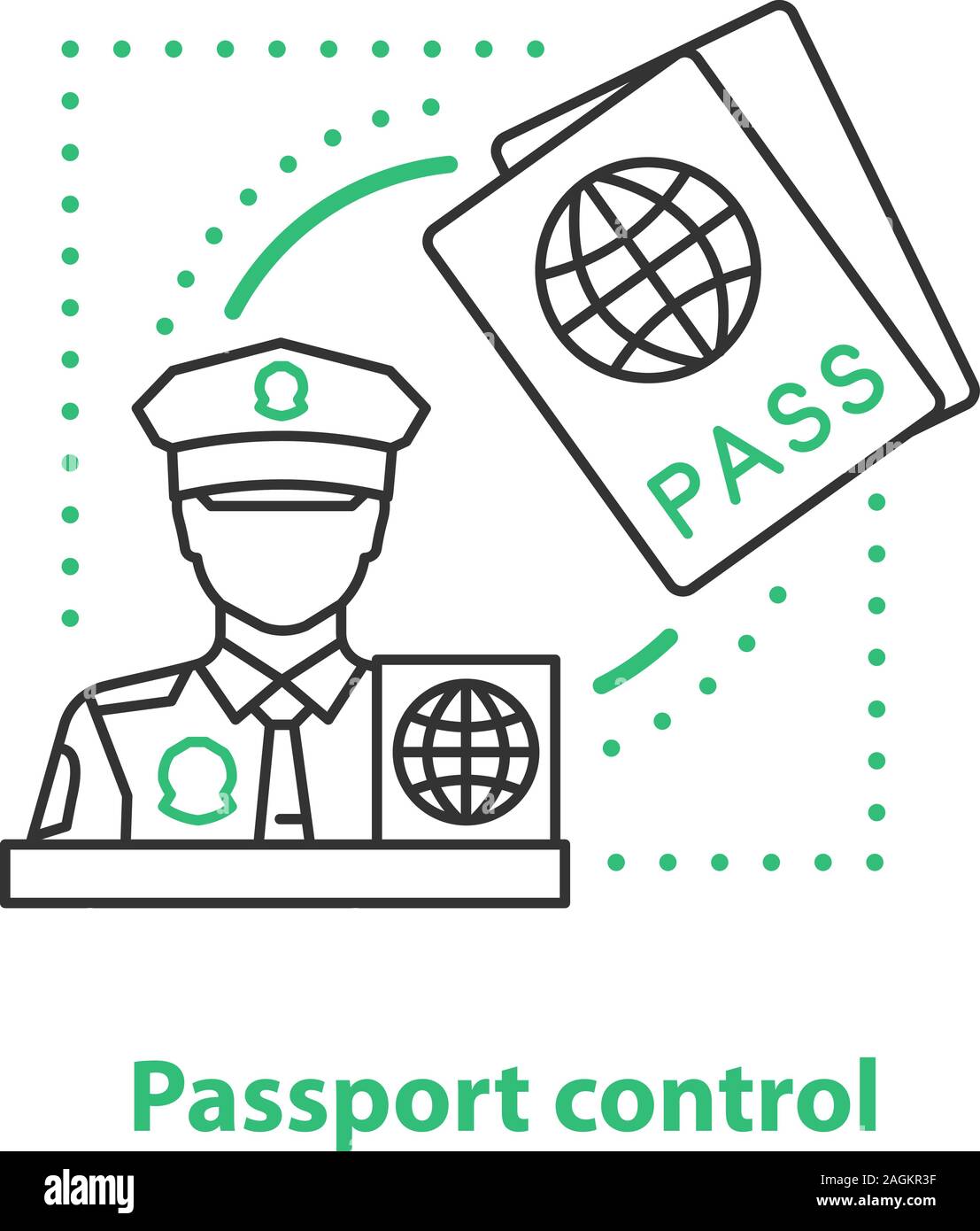 Pass control service concept icon. Security control idea thin line ...