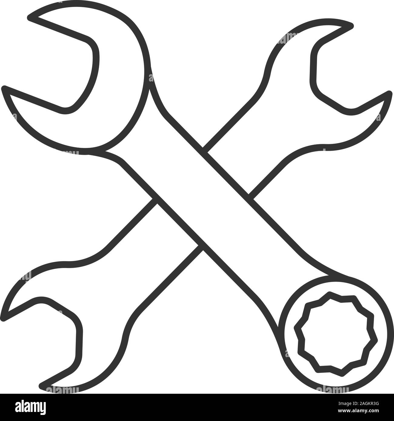 Isolated repair service logo wrenches Black and White Stock Photos ...