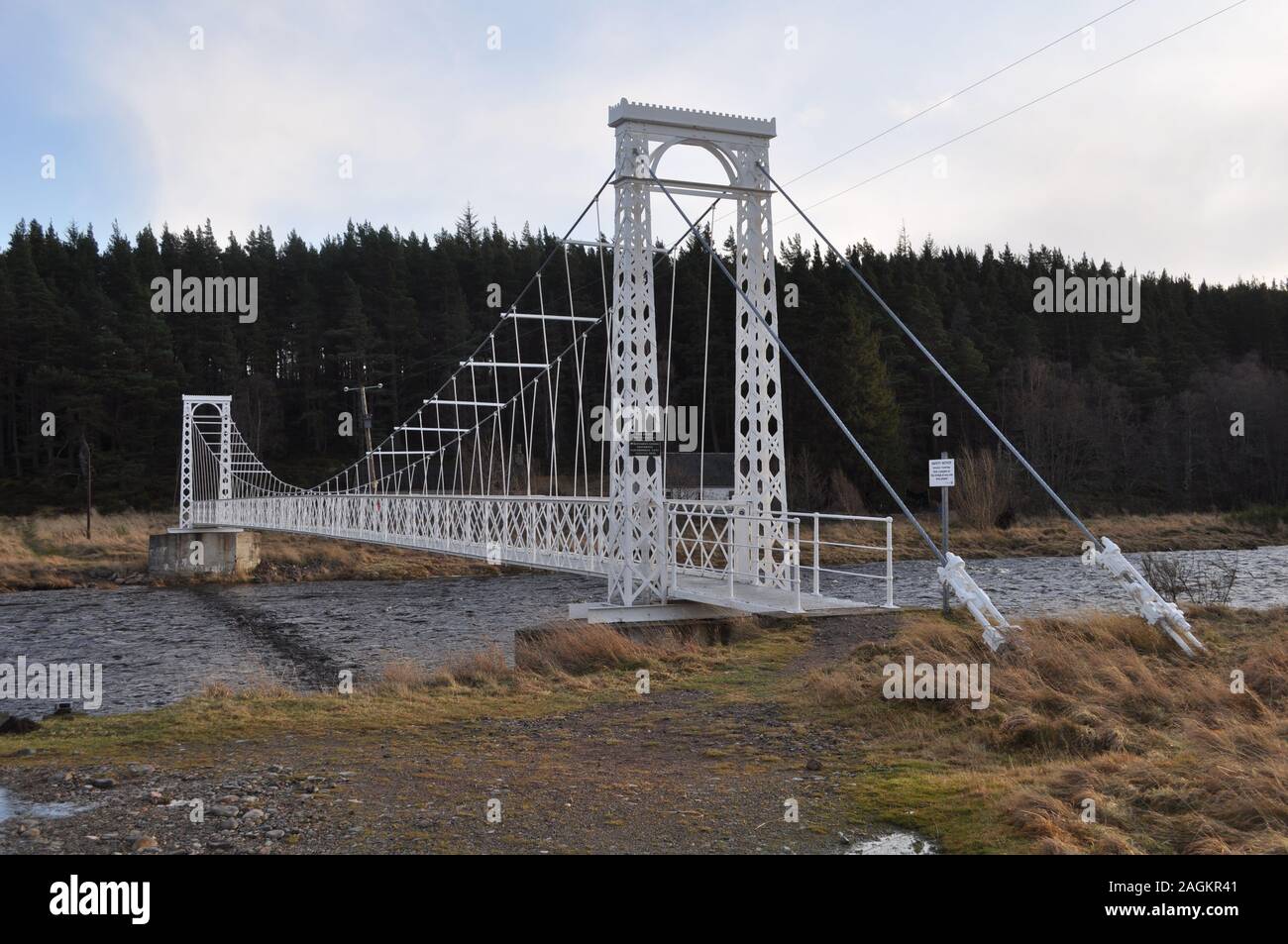 Polhollick Bridge a Victorian Suspension Bridge Over the River Dee ...