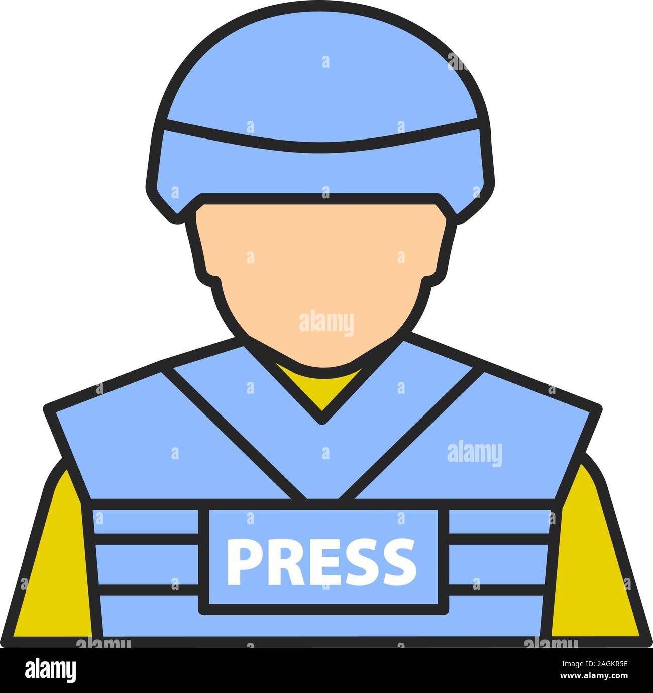 War correspondent color icon. Military journalist. Isolated vector ...